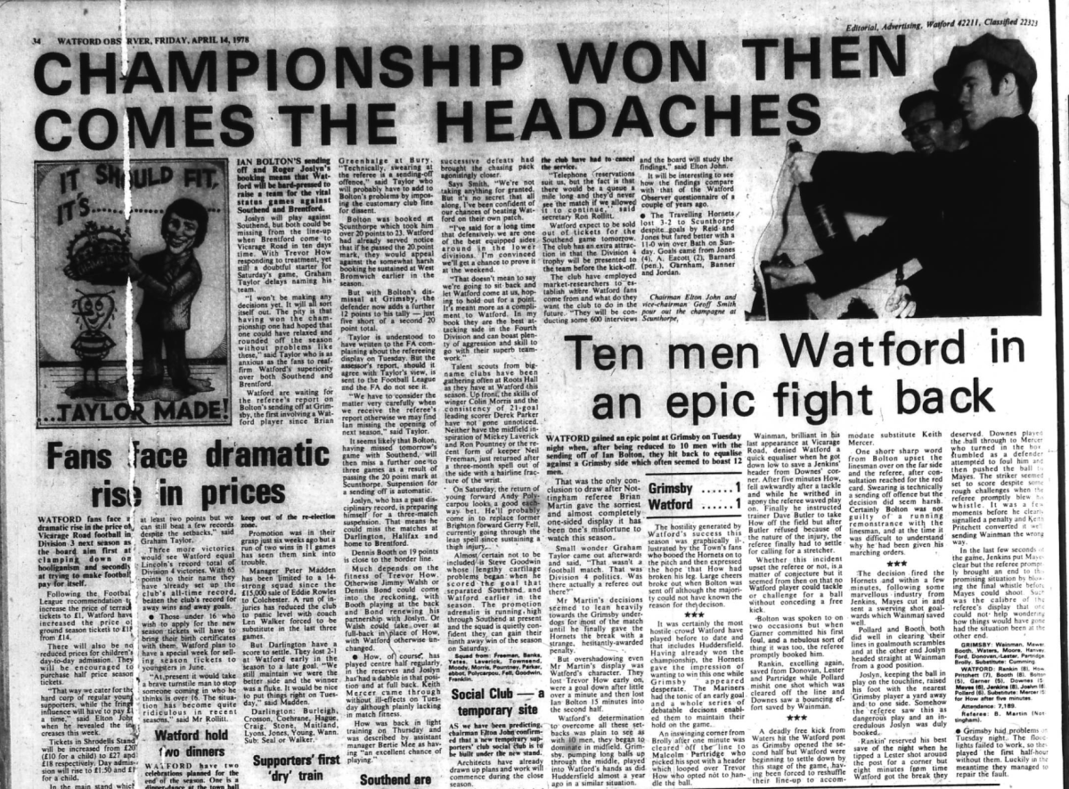 14th April 1978- Watford Observer | OLD WATFORD